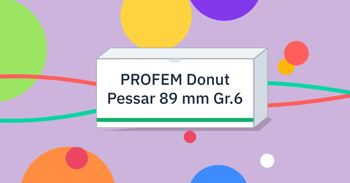 Symbolbild: Packung mit der Aufschrift PROFEM Donut Pessar 89 mm Gr.6 (PZN 11671298) – Verfügbarkeit und Bezug in Apotheken in Frankfurt am Main