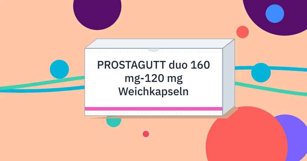 Symbolbild: Packung mit der Aufschrift PROSTAGUTT duo 160 mg-120 mg Weichkapseln (PZN 16151764) – Verfügbarkeit und Bezug in Apotheken in Frankfurt am Main
