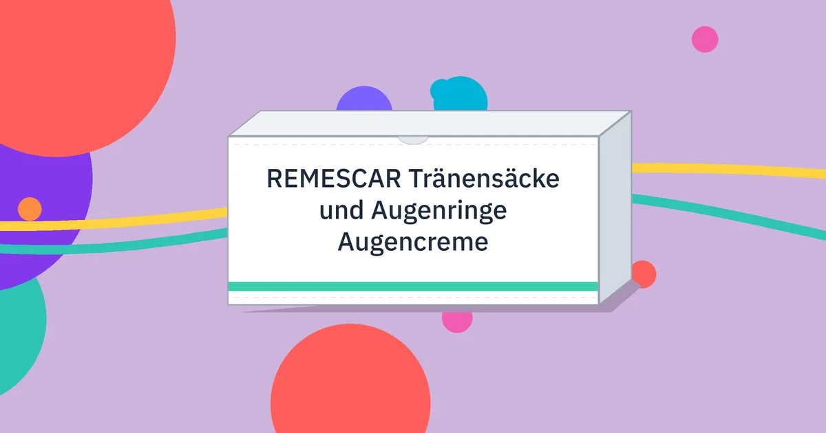 Symbolbild: Packung mit der Aufschrift REMESCAR Tränensäcke und Augenringe Augencreme (PZN 18241336) – Verfügbarkeit und Bezug in Apotheken in Frankfurt am Main