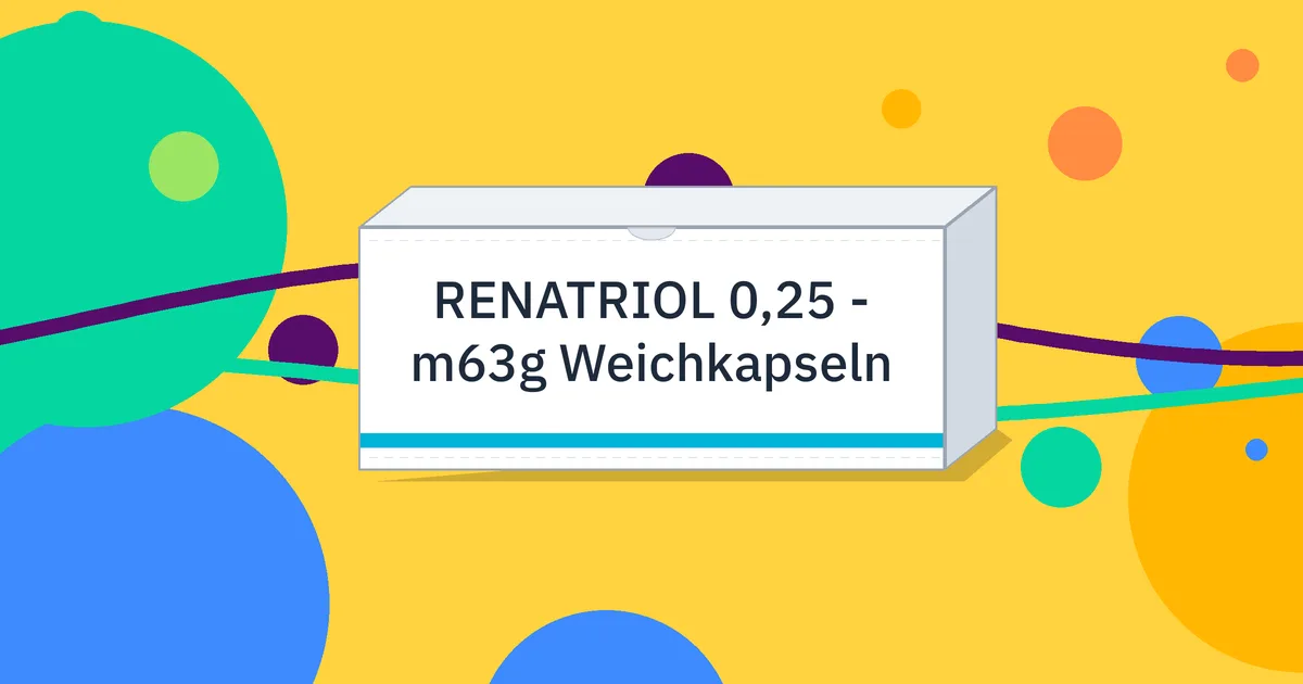 Symbolbild: Packung mit der Aufschrift RENATRIOL 0,25 -m63g Weichkapseln (PZN 03222184) – Verfügbarkeit und Bezug in Apotheken in Frankfurt am Main