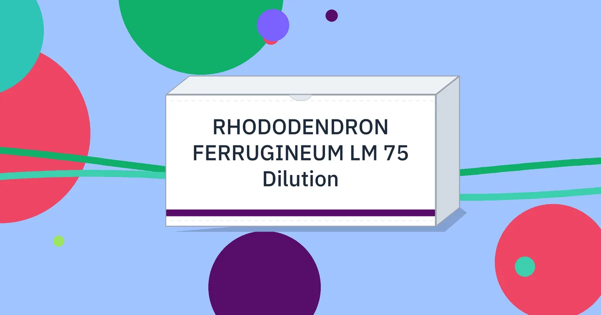 Symbolbild: Packung mit der Aufschrift RHODODENDRON FERRUGINEUM LM 75 Dilution (PZN 13051571) – Verfügbarkeit und Bezug in Apotheken in Frankfurt am Main