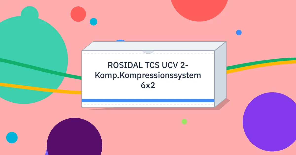 Symbolbild: Packung mit der Aufschrift ROSIDAL TCS UCV 2-Komp.Kompressionssystem 6x2 (PZN 19376558) – Verfügbarkeit und Bezug in Apotheken in Frankfurt am Main