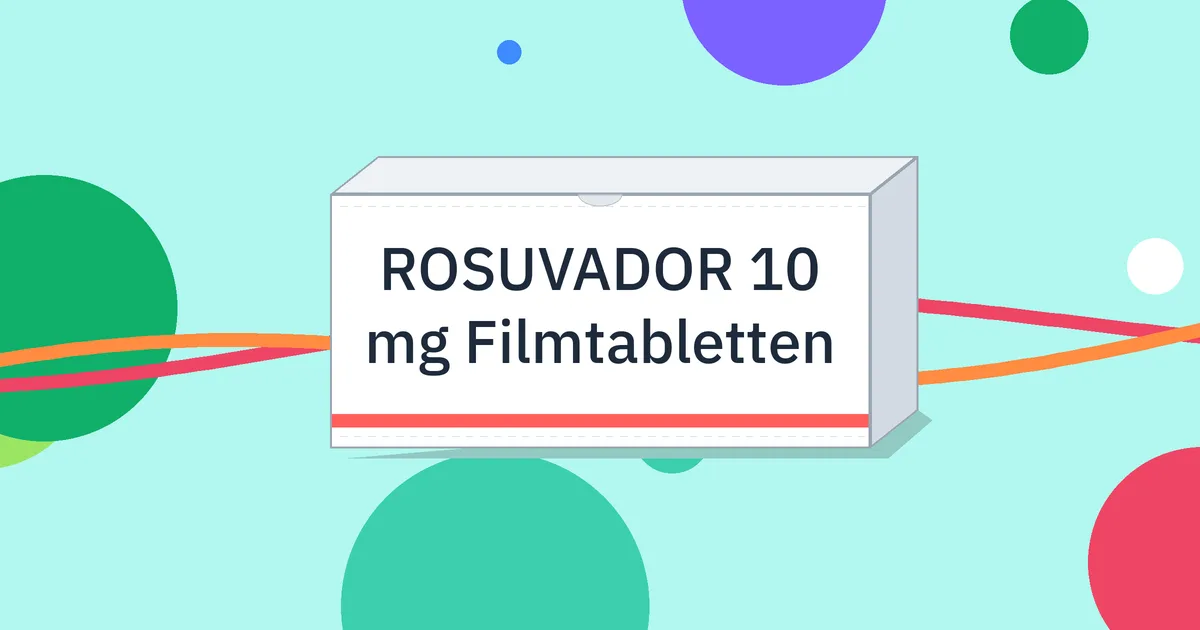 Symbolbild: Packung mit der Aufschrift ROSUVADOR 10 mg Filmtabletten (PZN 13864216) – Verfügbarkeit und Bezug in Apotheken in Frankfurt am Main