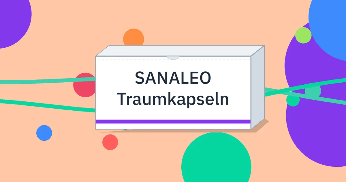 Symbolbild: Packung mit der Aufschrift SANALEO Traumkapseln (PZN 18827183) – Verfügbarkeit und Bezug in Apotheken in Frankfurt am Main