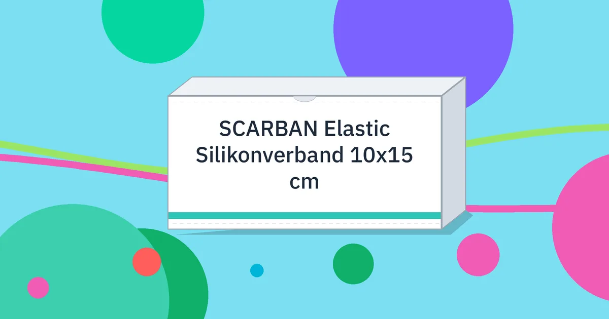 Symbolbild: Packung mit der Aufschrift SCARBAN Elastic Silikonverband 10x15 cm (PZN 04740202) – Verfügbarkeit und Bezug in Apotheken in Frankfurt am Main