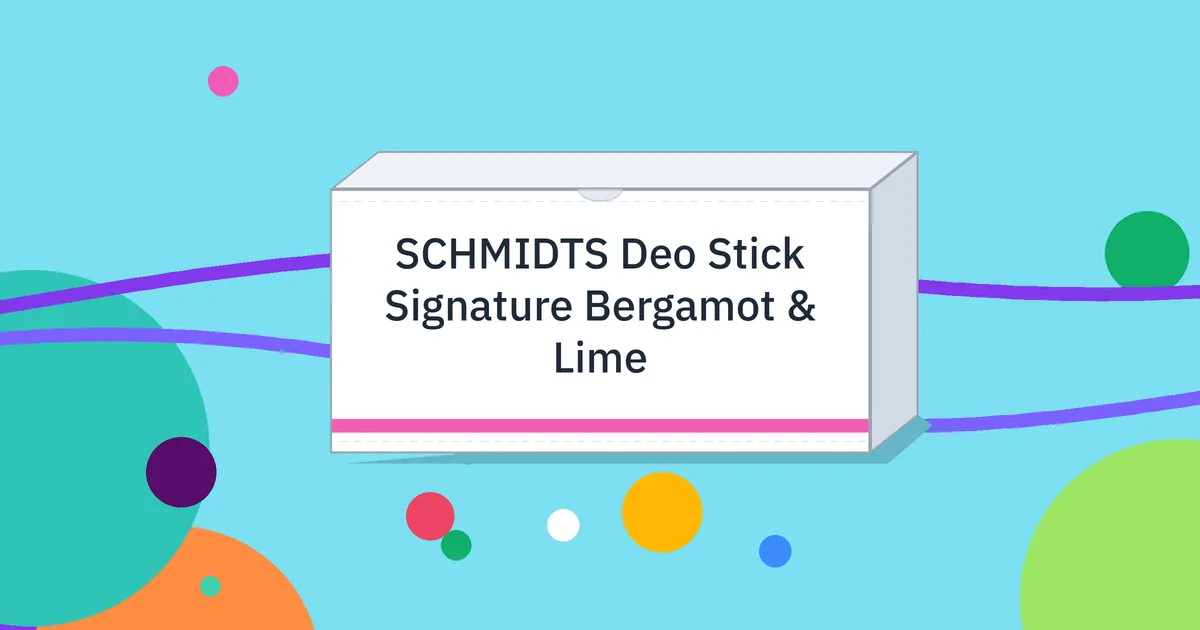 Symbolbild: Packung mit der Aufschrift SCHMIDTS Deo Stick Signature Bergamot & Lime (PZN 16022995) – Verfügbarkeit und Bezug in Apotheken in Frankfurt am Main
