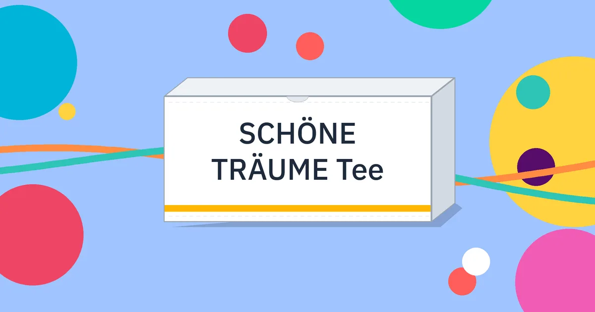 Symbolbild: Packung mit der Aufschrift SCHÖNE TRÄUME Tee (PZN 20381122) – Verfügbarkeit und Bezug in Apotheken in Frankfurt am Main