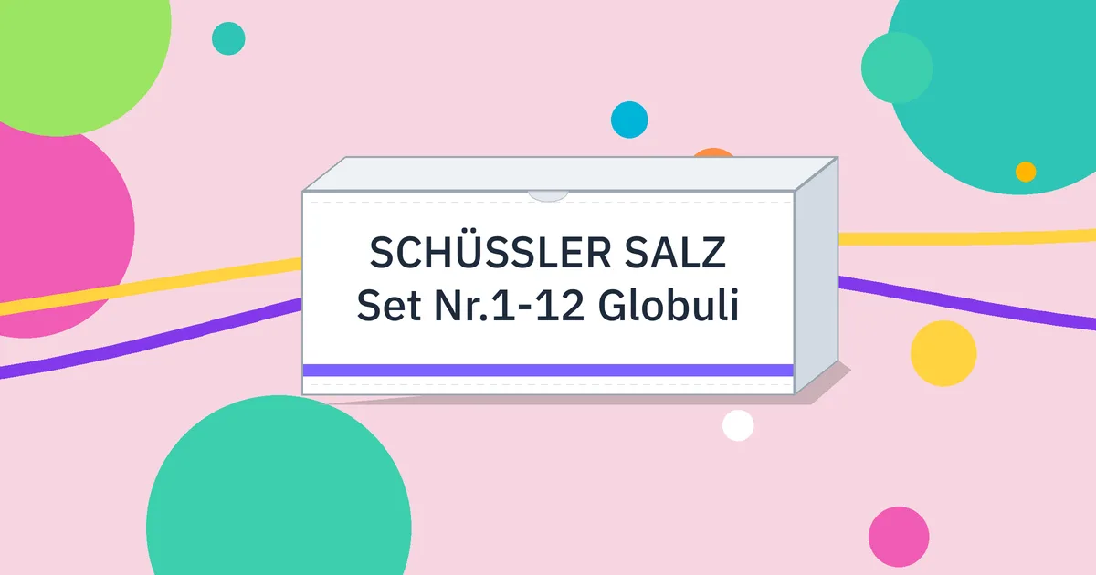 Symbolbild: Packung mit der Aufschrift SCHÜSSLER SALZ Set Nr.1-12 Globuli (PZN 18768919) – Verfügbarkeit und Bezug in Apotheken in Frankfurt am Main