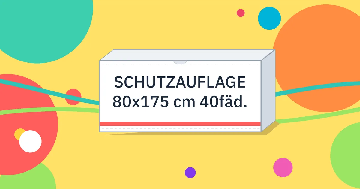 Symbolbild: Packung mit der Aufschrift SCHUTZAUFLAGE 80x175 cm 40fäd. (PZN 11684007) – Verfügbarkeit und Bezug in Apotheken in Frankfurt am Main