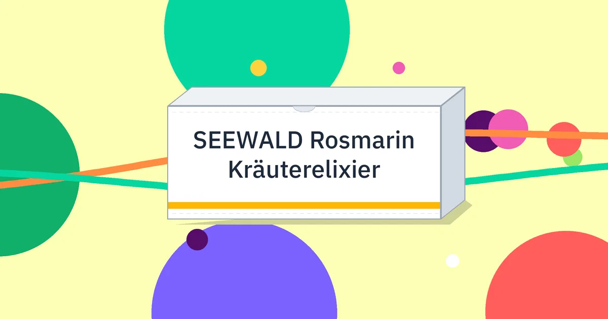 Symbolbild: Packung mit der Aufschrift SEEWALD Rosmarin Kräuterelixier (PZN 19546210) – Verfügbarkeit und Bezug in Apotheken in Frankfurt am Main