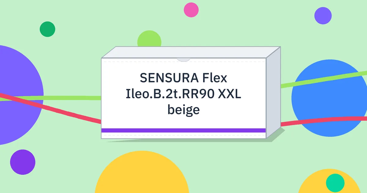 Symbolbild: Packung mit der Aufschrift SENSURA Flex Ileo.B.2t.RR90 XXL beige (PZN 03110692) – Verfügbarkeit und Bezug in Apotheken in Frankfurt am Main