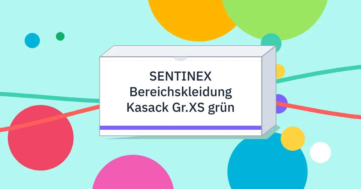 Symbolbild: Packung mit der Aufschrift SENTINEX Bereichskleidung Kasack Gr.XS grün (PZN 09732727) – Verfügbarkeit und Bezug in Apotheken in Frankfurt am Main