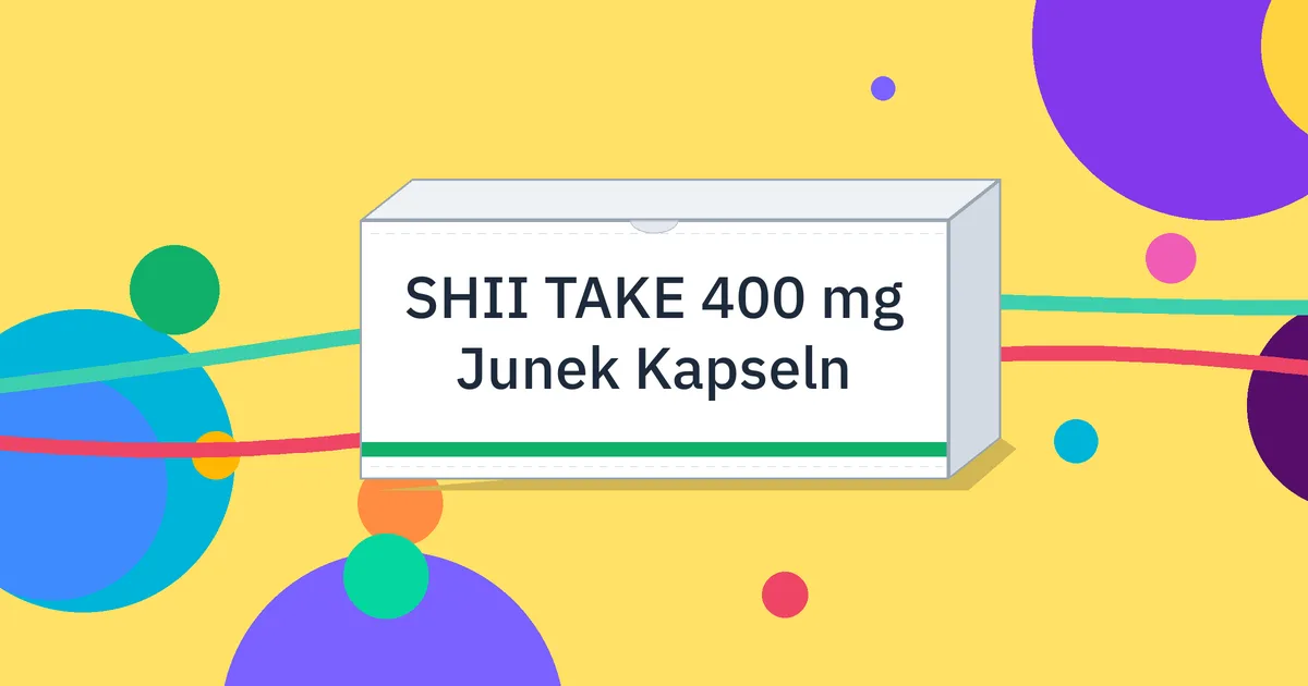 Symbolbild: Packung mit der Aufschrift SHII TAKE 400 mg Junek Kapseln (PZN 01107332) – Verfügbarkeit und Bezug in Apotheken in Frankfurt am Main