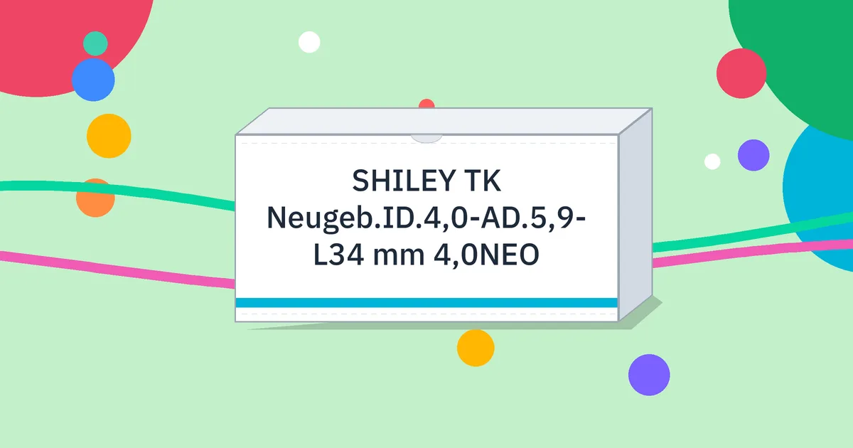 Symbolbild: Packung mit der Aufschrift SHILEY TK Neugeb.ID.4,0-AD.5,9-L34 mm 4,0NEO (PZN 03380078) – Verfügbarkeit und Bezug in Apotheken in Frankfurt am Main