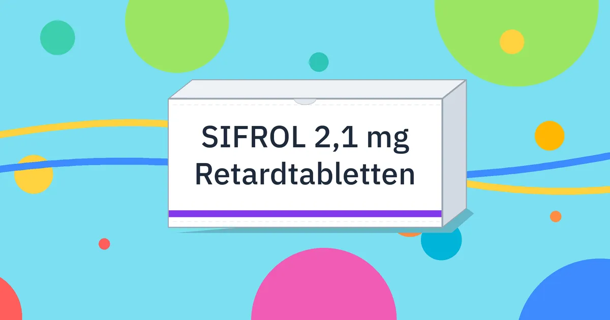 Symbolbild: Packung mit der Aufschrift SIFROL 2,1 mg Retardtabletten (PZN 14354374) – Verfügbarkeit und Bezug in Apotheken in Frankfurt am Main