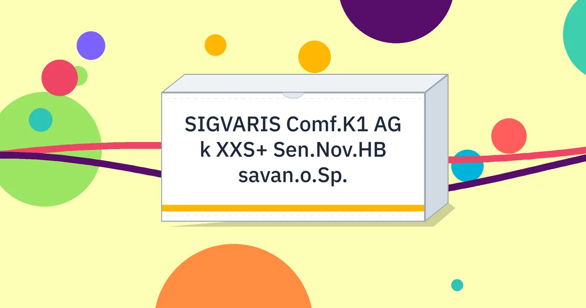 Symbolbild: Packung mit der Aufschrift SIGVARIS Comf.K1 AG k XXS+ Sen.Nov.HB savan.o.Sp. (PZN 17103170) – Verfügbarkeit und Bezug in Apotheken in Frankfurt am Main