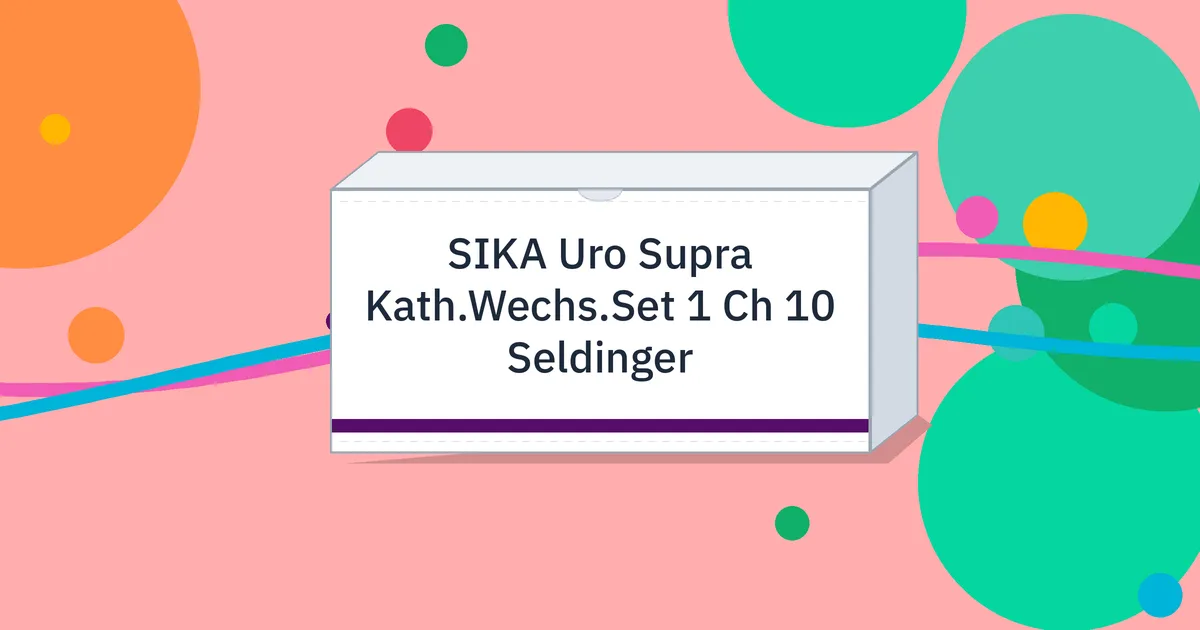 Symbolbild: Packung mit der Aufschrift SIKA Uro Supra Kath.Wechs.Set 1 Ch 10 Seldinger (PZN 03409250) – Verfügbarkeit und Bezug in Apotheken in Frankfurt am Main