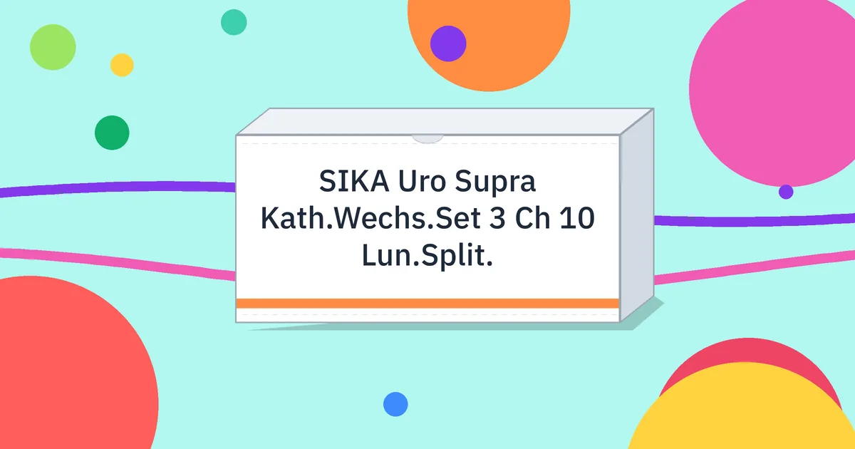Symbolbild: Packung mit der Aufschrift SIKA Uro Supra Kath.Wechs.Set 3 Ch 10 Lun.Split. (PZN 03409391) – Verfügbarkeit und Bezug in Apotheken in Frankfurt am Main