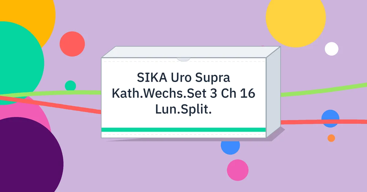 Symbolbild: Packung mit der Aufschrift SIKA Uro Supra Kath.Wechs.Set 3 Ch 16 Lun.Split. (PZN 03409439) – Verfügbarkeit und Bezug in Apotheken in Frankfurt am Main