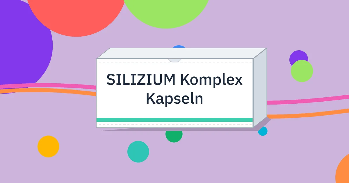 Symbolbild: Packung mit der Aufschrift SILIZIUM Komplex Kapseln (PZN 18771264) – Verfügbarkeit und Bezug in Apotheken in Frankfurt am Main