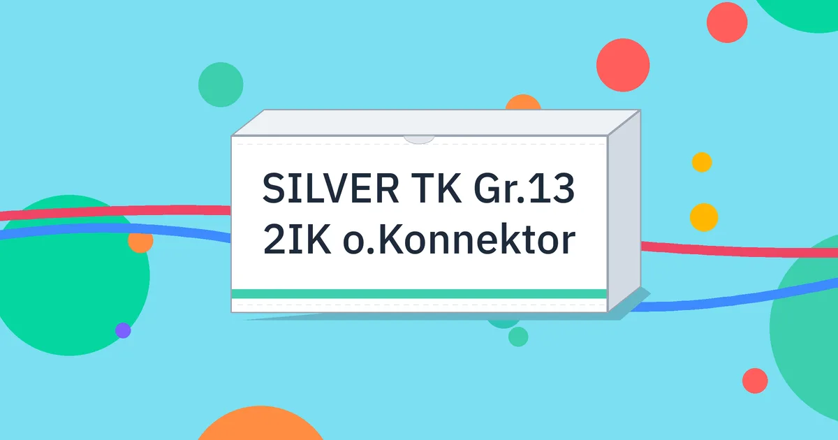 Symbolbild: Packung mit der Aufschrift SILVER TK Gr.13 2IK o.Konnektor (PZN 10316945) – Verfügbarkeit und Bezug in Apotheken in Frankfurt am Main