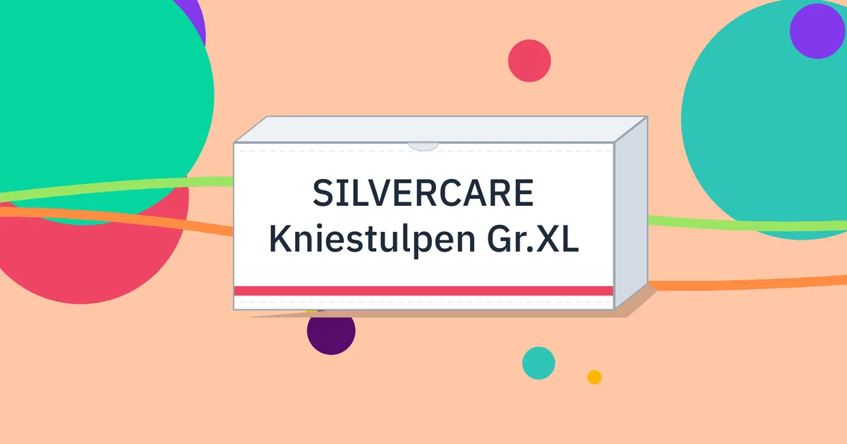 Symbolbild: Packung mit der Aufschrift SILVERCARE Kniestulpen Gr.XL (PZN 09271284) – Verfügbarkeit und Bezug in Apotheken in Frankfurt am Main