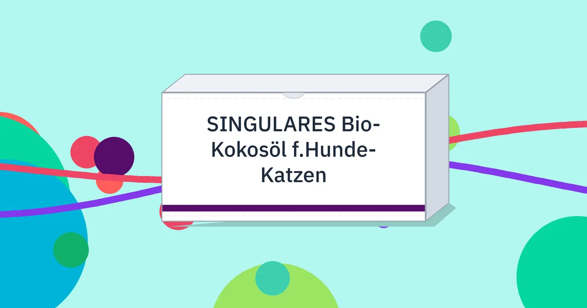 Symbolbild: Packung mit der Aufschrift SINGULARES Bio-Kokosöl f.Hunde-Katzen (PZN 16128297) – Verfügbarkeit und Bezug in Apotheken in Frankfurt am Main