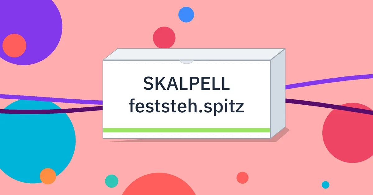 Symbolbild: Packung mit der Aufschrift SKALPELL feststeh.spitz (PZN 04863850) – Verfügbarkeit und Bezug in Apotheken in Frankfurt am Main