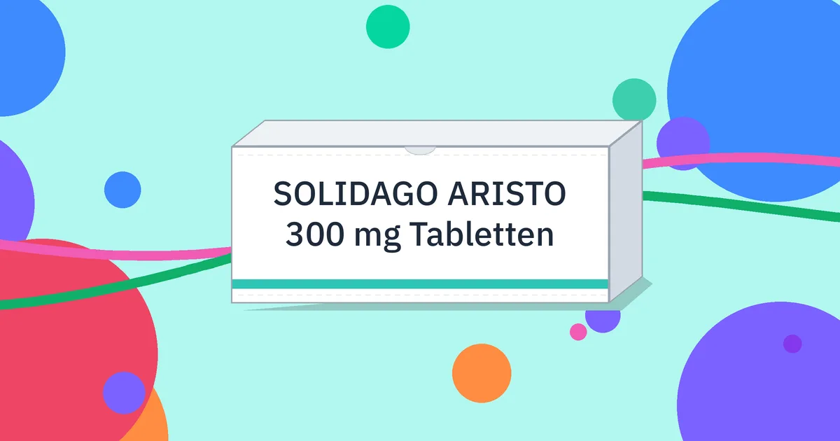 Symbolbild: Packung mit der Aufschrift SOLIDAGO ARISTO 300 mg Tabletten (PZN 18494882) – Verfügbarkeit und Bezug in Apotheken in Frankfurt am Main