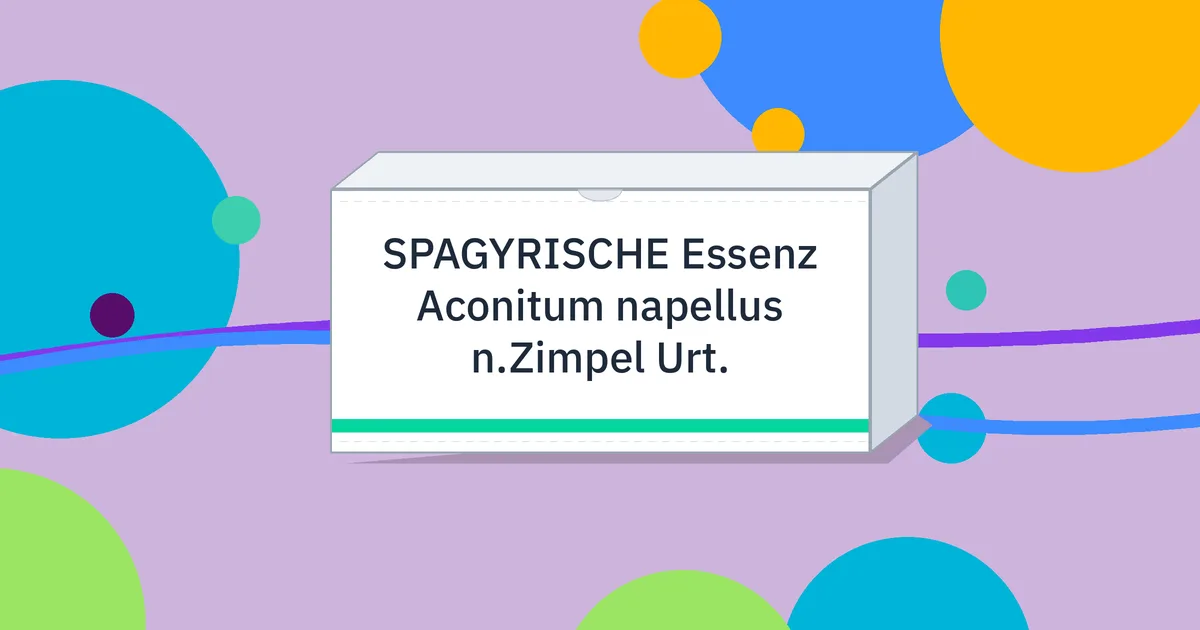 Symbolbild: Packung mit der Aufschrift SPAGYRISCHE Essenz Aconitum napellus n.Zimpel Urt. (PZN 03246747) – Verfügbarkeit und Bezug in Apotheken in Frankfurt am Main
