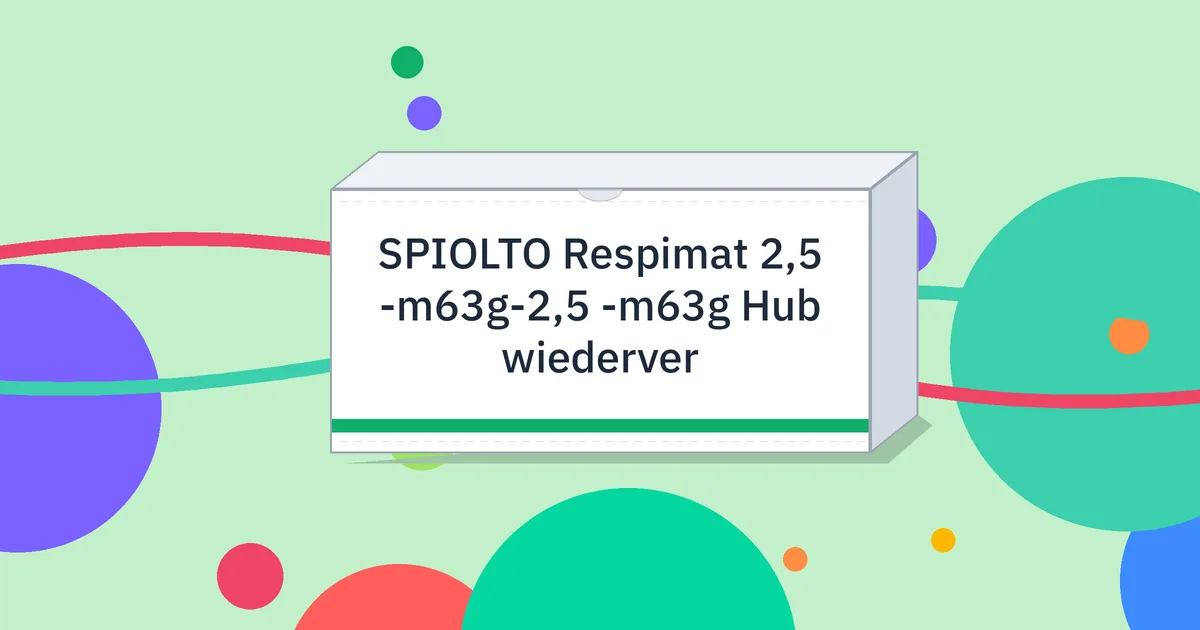 Symbolbild: Packung mit der Aufschrift SPIOLTO Respimat 2,5 -m63g-2,5 -m63g Hub wiederver (PZN 16499220) – Verfügbarkeit und Bezug in Apotheken in Frankfurt am Main