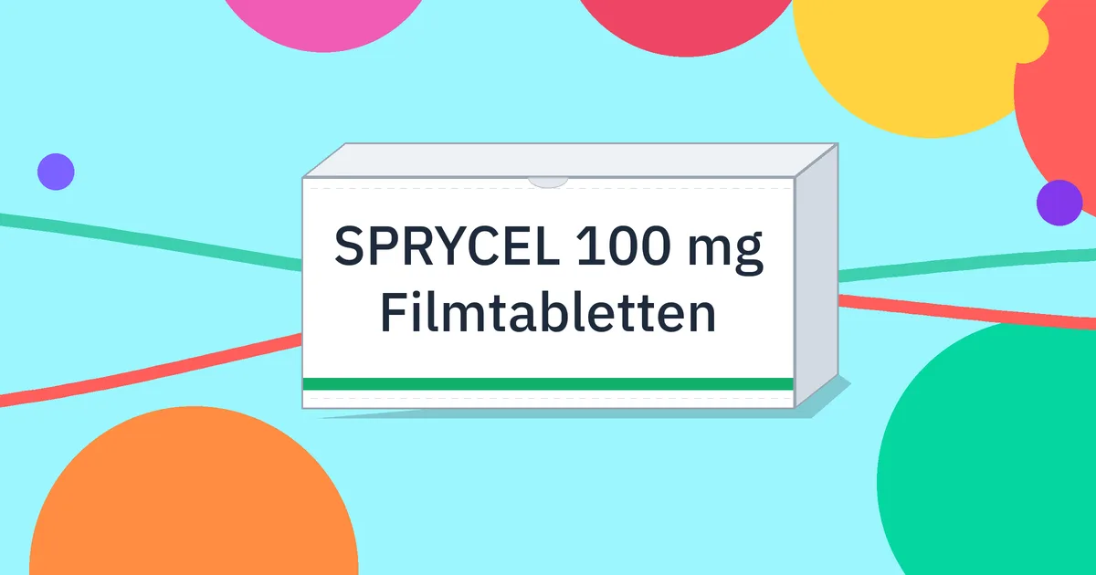 Symbolbild: Packung mit der Aufschrift SPRYCEL 100 mg Filmtabletten (PZN 15192092) – Verfügbarkeit und Bezug in Apotheken in Frankfurt am Main