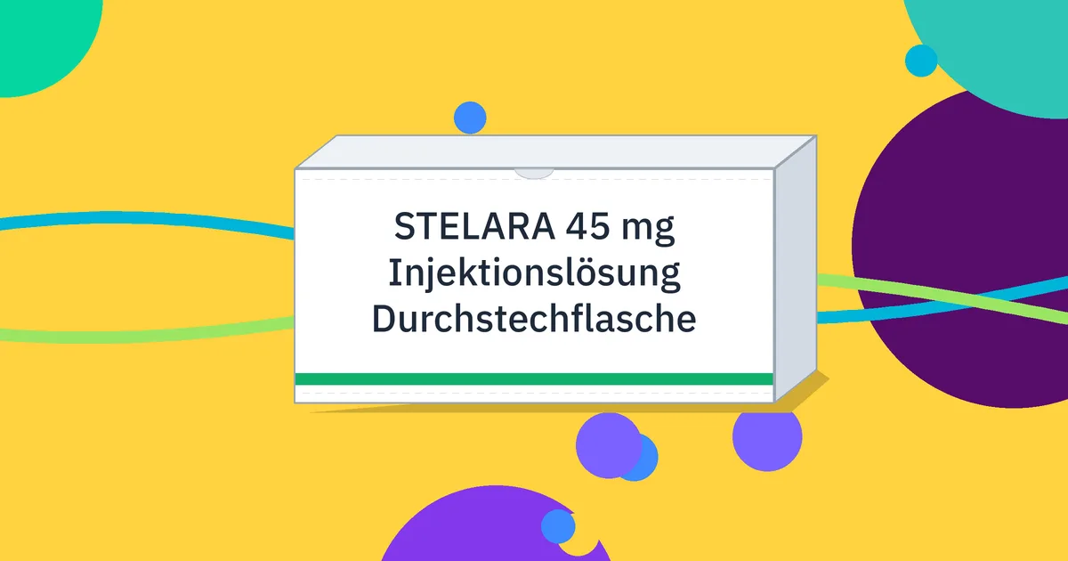 Symbolbild: Packung mit der Aufschrift STELARA 45 mg Injektionslösung Durchstechflasche (PZN 14252946) – Verfügbarkeit und Bezug in Apotheken in Frankfurt am Main