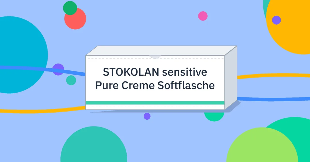 Symbolbild: Packung mit der Aufschrift STOKOLAN sensitive Pure Creme Softflasche (PZN 16749065) – Verfügbarkeit und Bezug in Apotheken in Frankfurt am Main