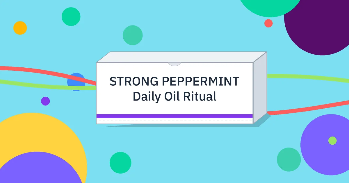 Symbolbild: Packung mit der Aufschrift STRONG PEPPERMINT Daily Oil Ritual (PZN 19265178) – Verfügbarkeit und Bezug in Apotheken in Frankfurt am Main