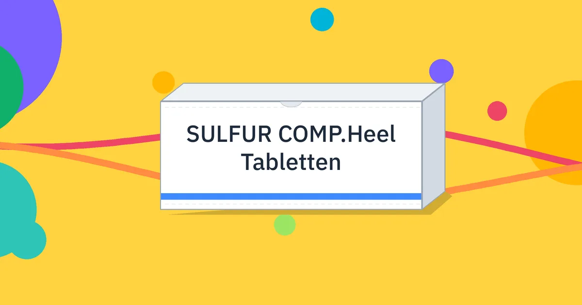Symbolbild: Packung mit der Aufschrift SULFUR COMP.Heel Tabletten (PZN 08818970) – Verfügbarkeit und Bezug in Apotheken in Frankfurt am Main