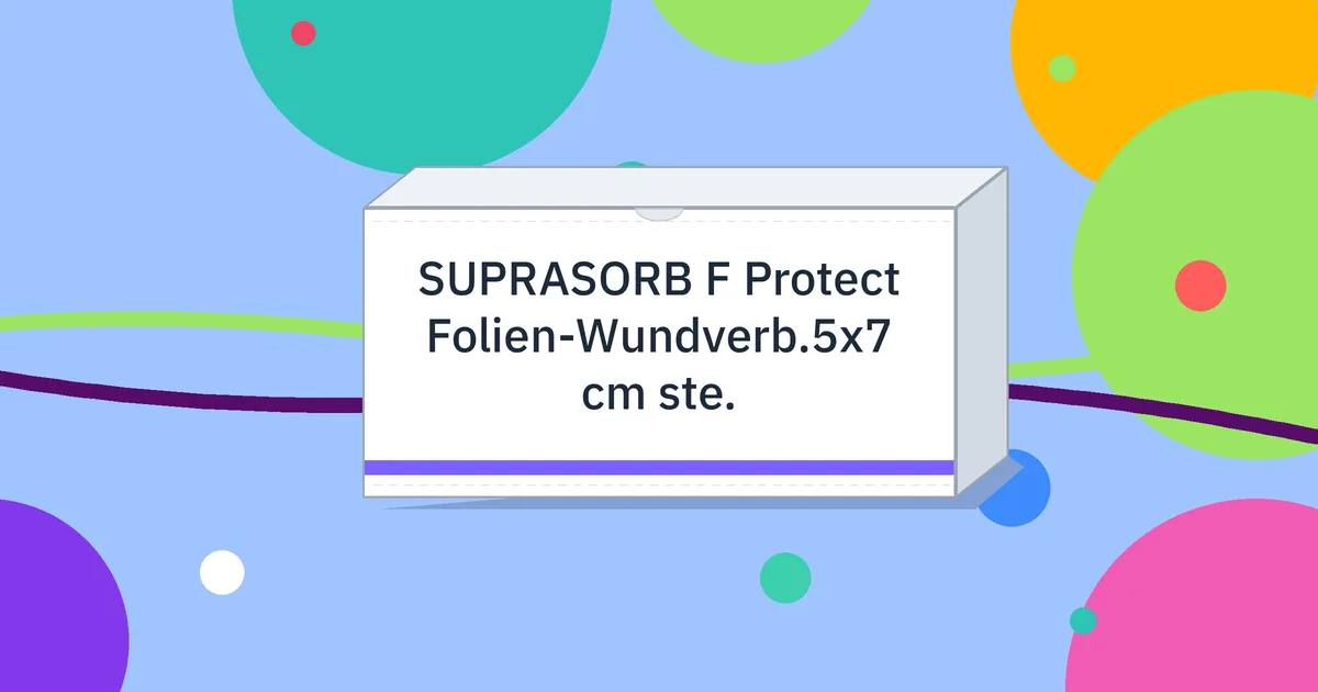 Symbolbild: Packung mit der Aufschrift SUPRASORB F Protect Folien-Wundverb.5x7 cm ste. (PZN 19251093) – Verfügbarkeit und Bezug in Apotheken in Frankfurt am Main