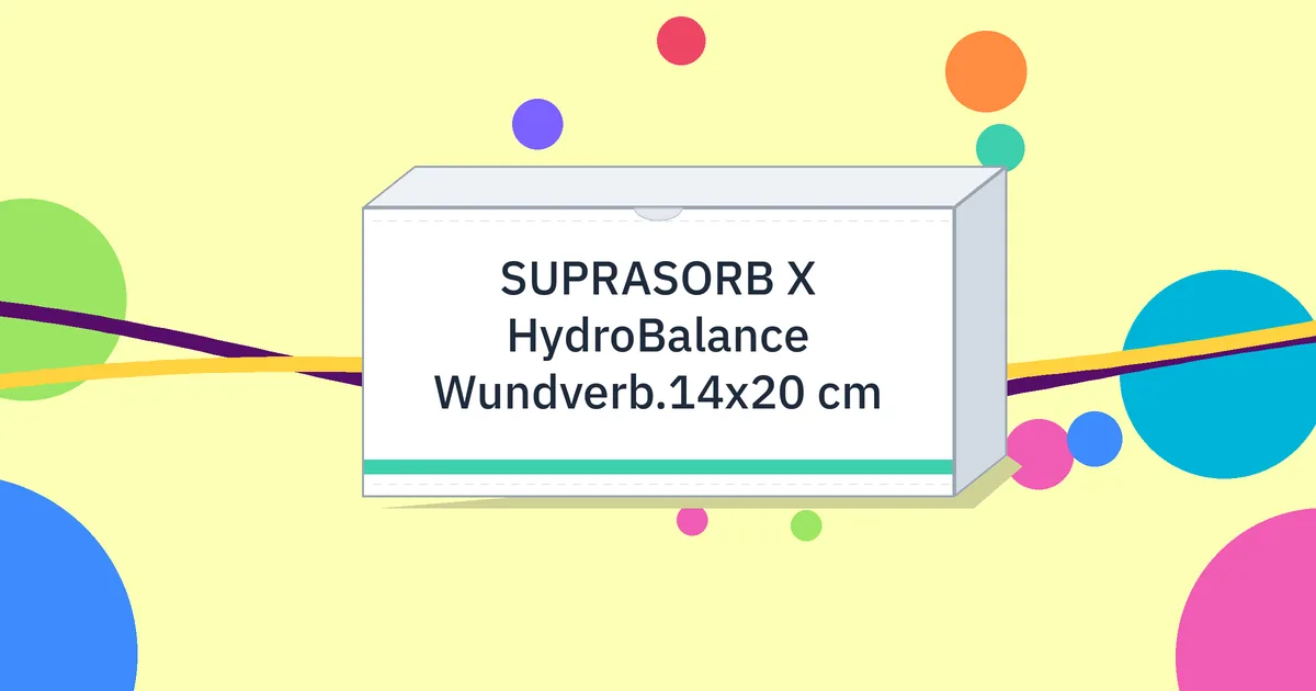 Symbolbild: Packung mit der Aufschrift SUPRASORB X HydroBalance Wundverb.14x20 cm (PZN 03317996) – Verfügbarkeit und Bezug in Apotheken in Frankfurt am Main