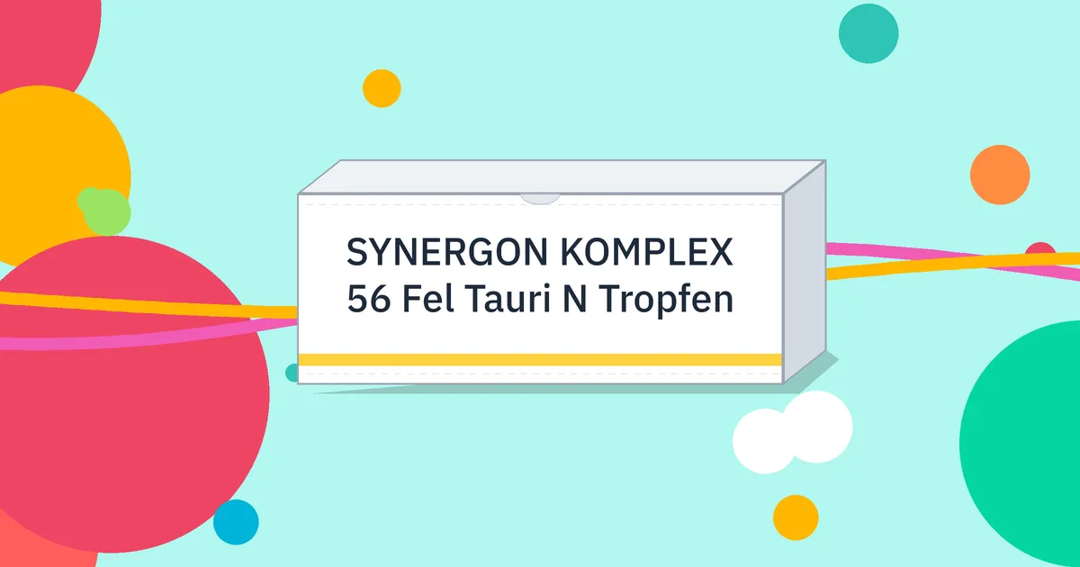 Symbolbild: Packung mit der Aufschrift SYNERGON KOMPLEX 56 Fel Tauri N Tropfen (PZN 04905519) – Verfügbarkeit und Bezug in Apotheken in Frankfurt am Main