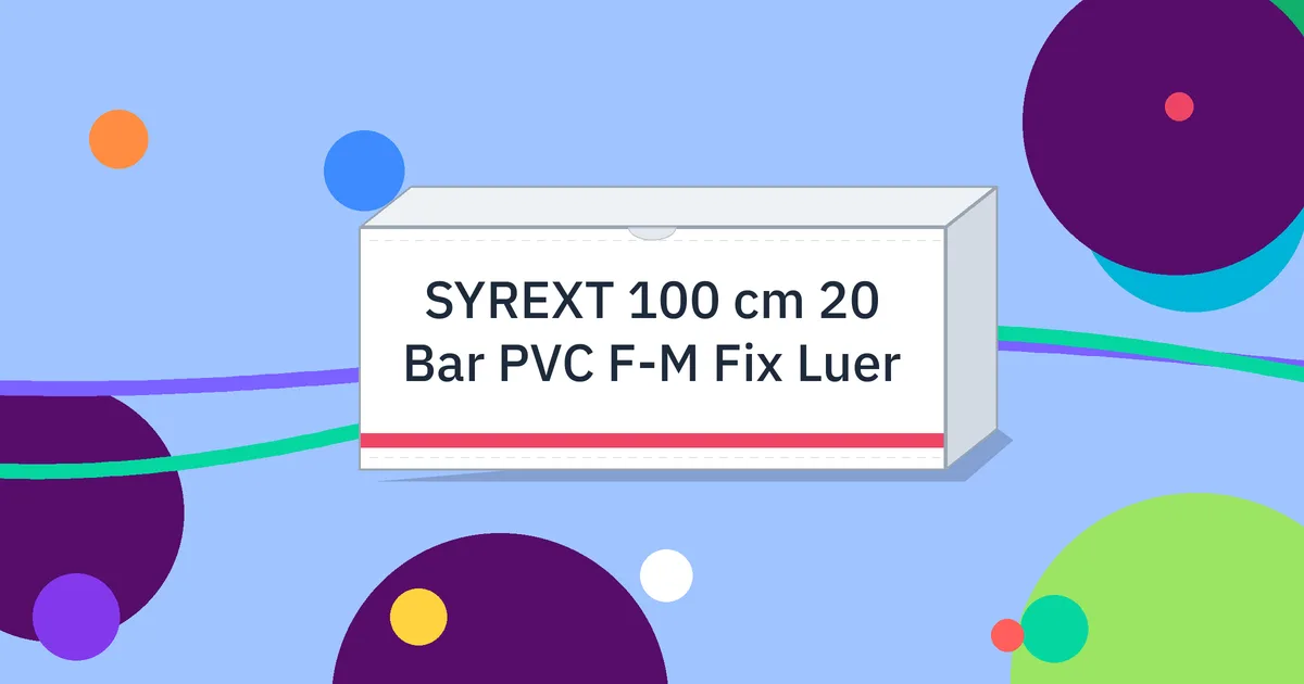 Symbolbild: Packung mit der Aufschrift SYREXT 100 cm 20 Bar PVC F-M Fix Luer (PZN 17898169) – Verfügbarkeit und Bezug in Apotheken in Frankfurt am Main