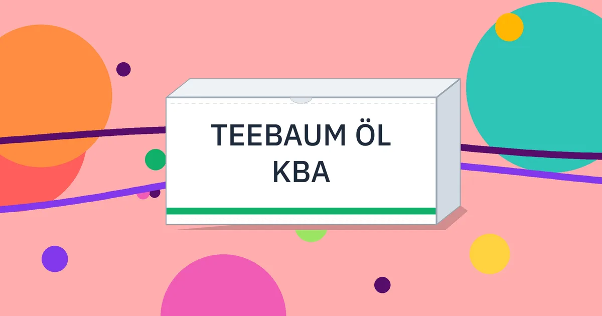 Symbolbild: Packung mit der Aufschrift TEEBAUM ÖL KBA (PZN 00722029) – Verfügbarkeit und Bezug in Apotheken in Frankfurt am Main