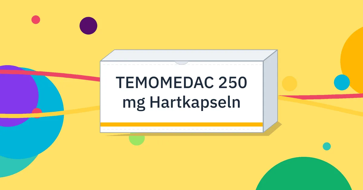Symbolbild: Packung mit der Aufschrift TEMOMEDAC 250 mg Hartkapseln (PZN 05880709) – Verfügbarkeit und Bezug in Apotheken in Frankfurt am Main
