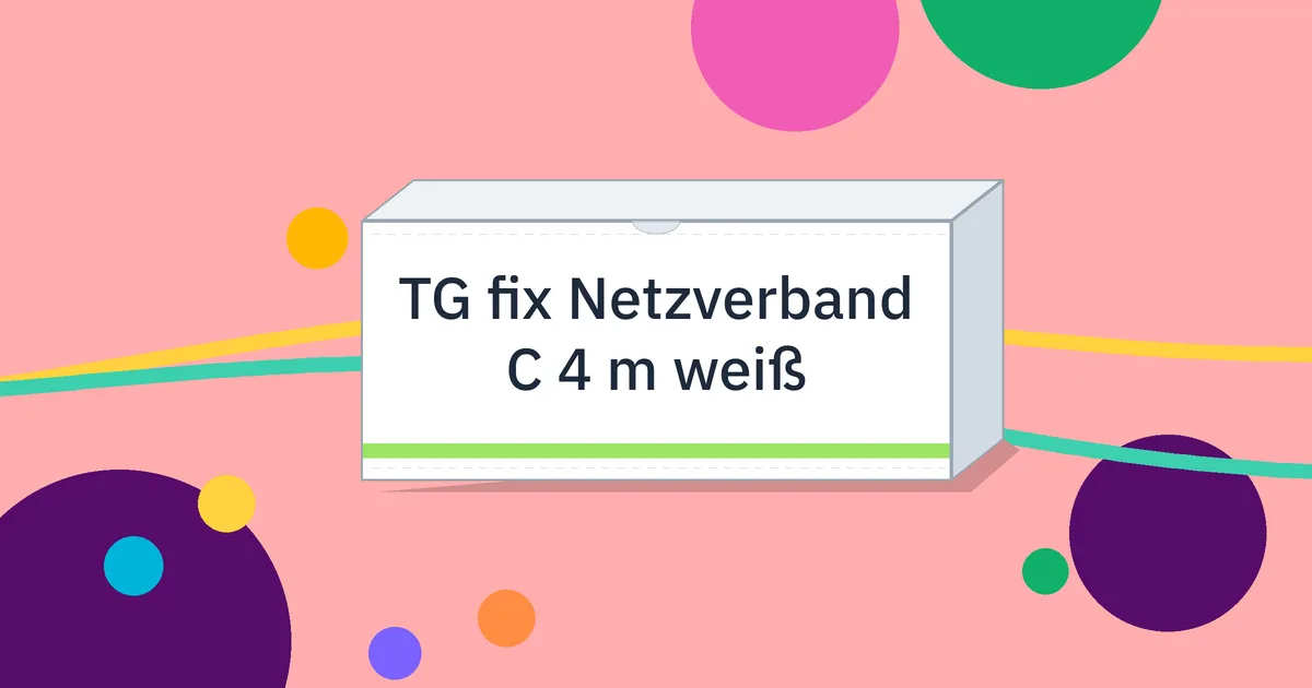 Symbolbild: Packung mit der Aufschrift TG fix Netzverband C 4 m weiß (PZN 18736291) – Verfügbarkeit und Bezug in Apotheken in Frankfurt am Main