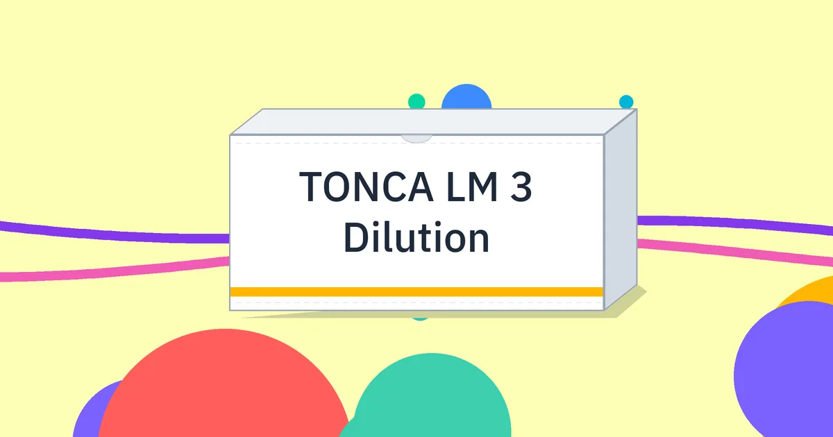 Symbolbild: Packung mit der Aufschrift TONCA LM 3 Dilution (PZN 13225143) – Verfügbarkeit und Bezug in Apotheken in Frankfurt am Main