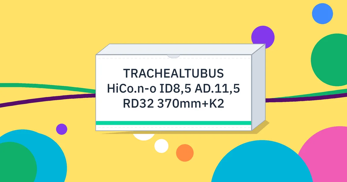 Symbolbild: Packung mit der Aufschrift TRACHEALTUBUS HiCo.n-o ID8,5 AD.11,5 RD32 370mm+K2 (PZN 08884978) – Verfügbarkeit und Bezug in Apotheken in Frankfurt am Main