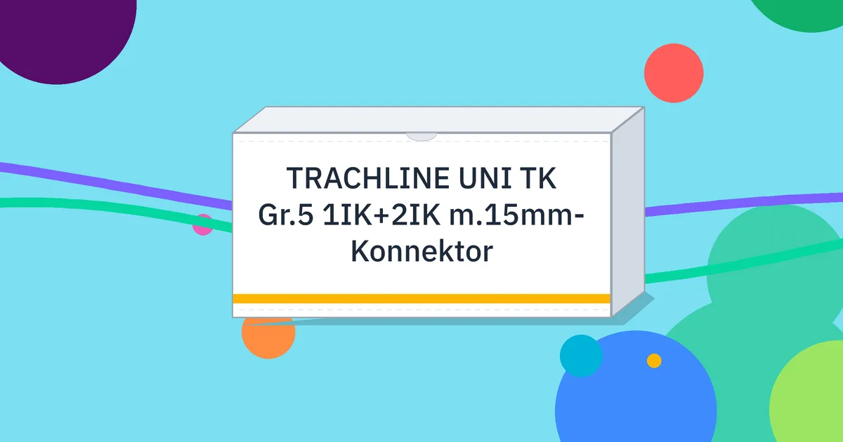 Symbolbild: Packung mit der Aufschrift TRACHLINE UNI TK Gr.5 1IK+2IK m.15mm-Konnektor (PZN 17156321) – Verfügbarkeit und Bezug in Apotheken in Frankfurt am Main