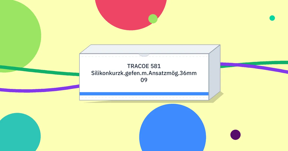 Symbolbild: Packung mit der Aufschrift TRACOE 581 Silikonkurzk.gefen.m.Ansatzmög.36mm 09 (PZN 05881382) – Verfügbarkeit und Bezug in Apotheken in Frankfurt am Main
