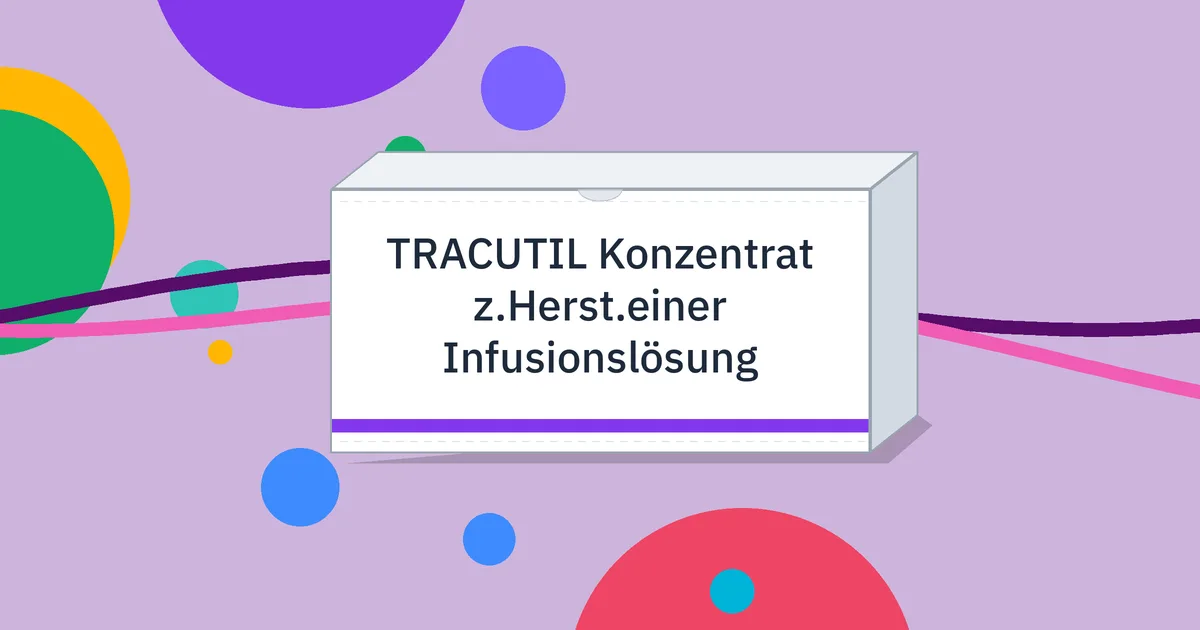 Symbolbild: Packung mit der Aufschrift TRACUTIL Konzentrat z.Herst.einer Infusionslösung (PZN 07419624) – Verfügbarkeit und Bezug in Apotheken in Frankfurt am Main
