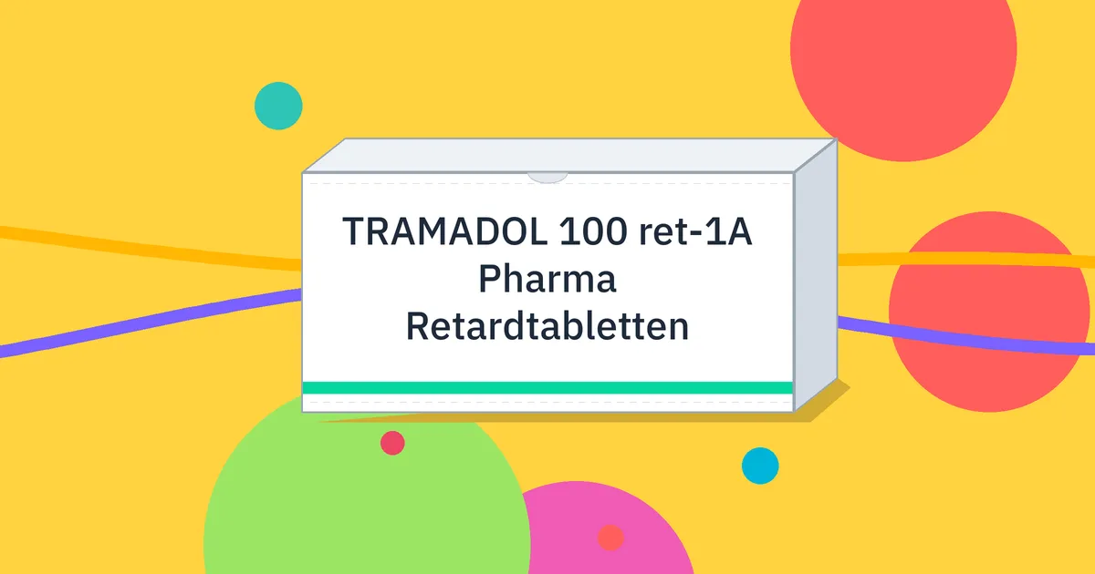 Symbolbild: Packung mit der Aufschrift TRAMADOL 100 ret-1A Pharma Retardtabletten (PZN 03480779) – Verfügbarkeit und Bezug in Apotheken in Frankfurt am Main