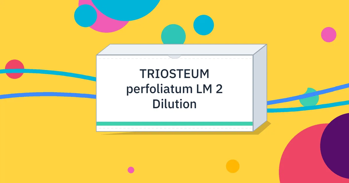 Symbolbild: Packung mit der Aufschrift TRIOSTEUM perfoliatum LM 2 Dilution (PZN 13227478) – Verfügbarkeit und Bezug in Apotheken in Frankfurt am Main